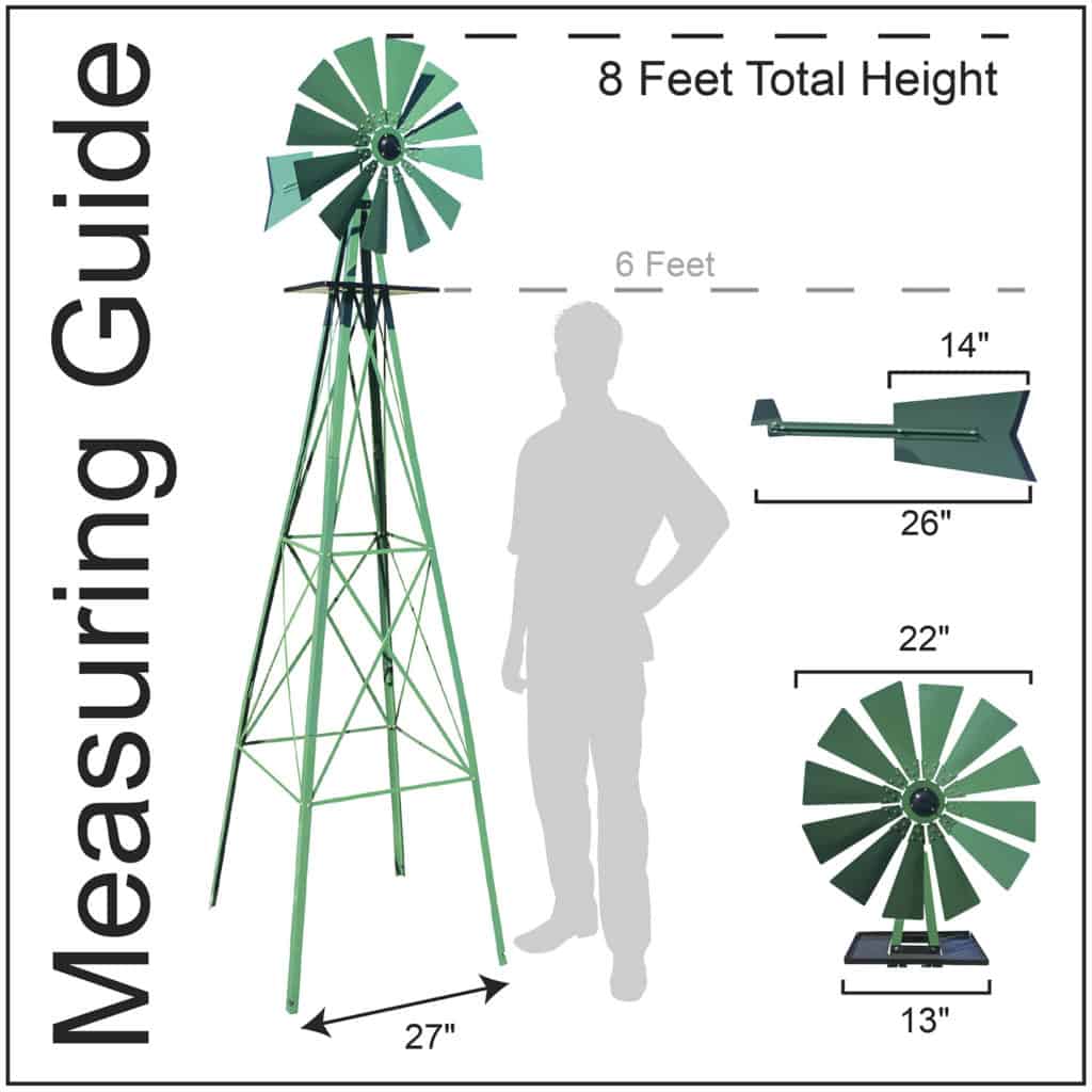 8 Foot Ornamental Windmill