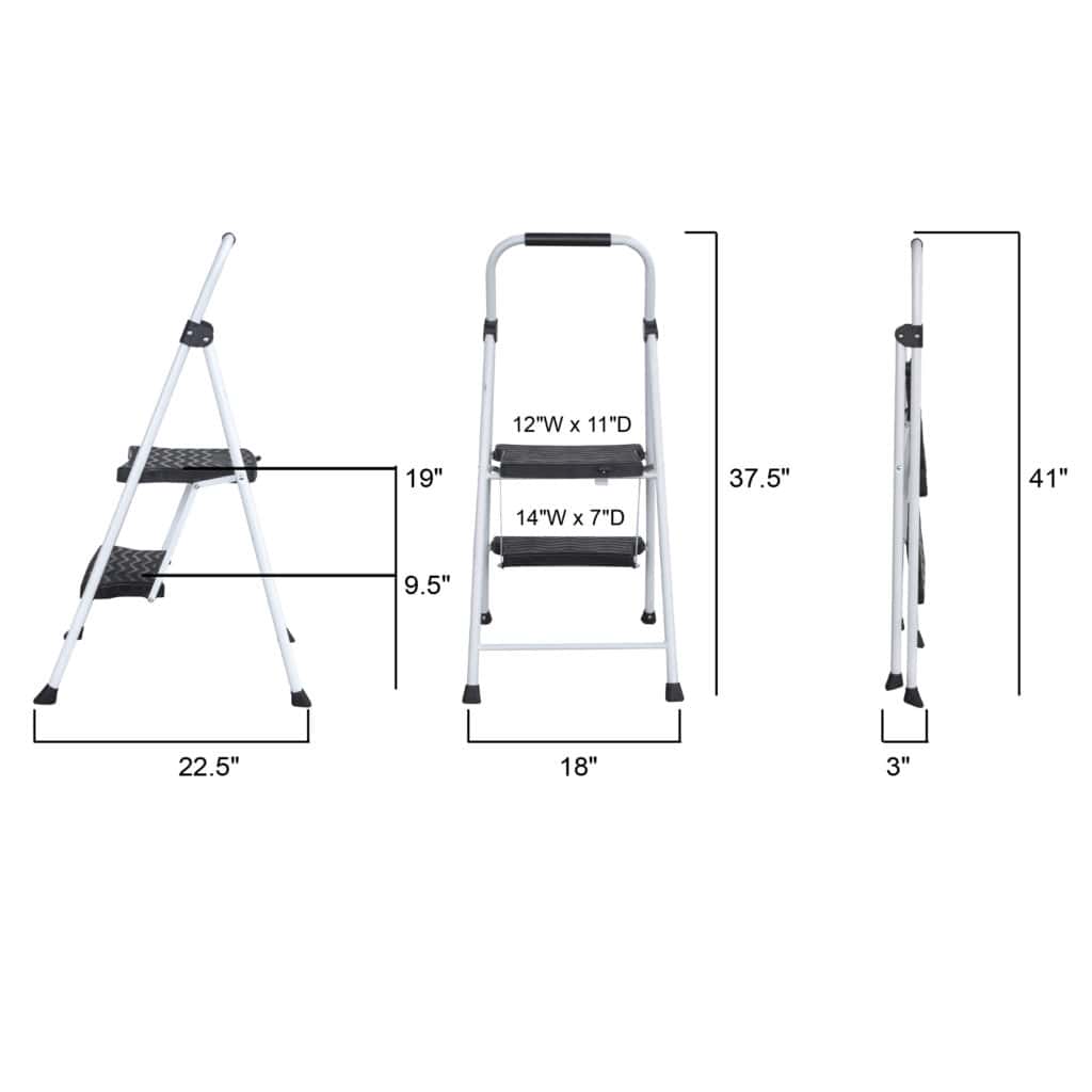 Two Step Folding Utility Step Ladder - AmeriHome - BuffaloCorpStore.com
