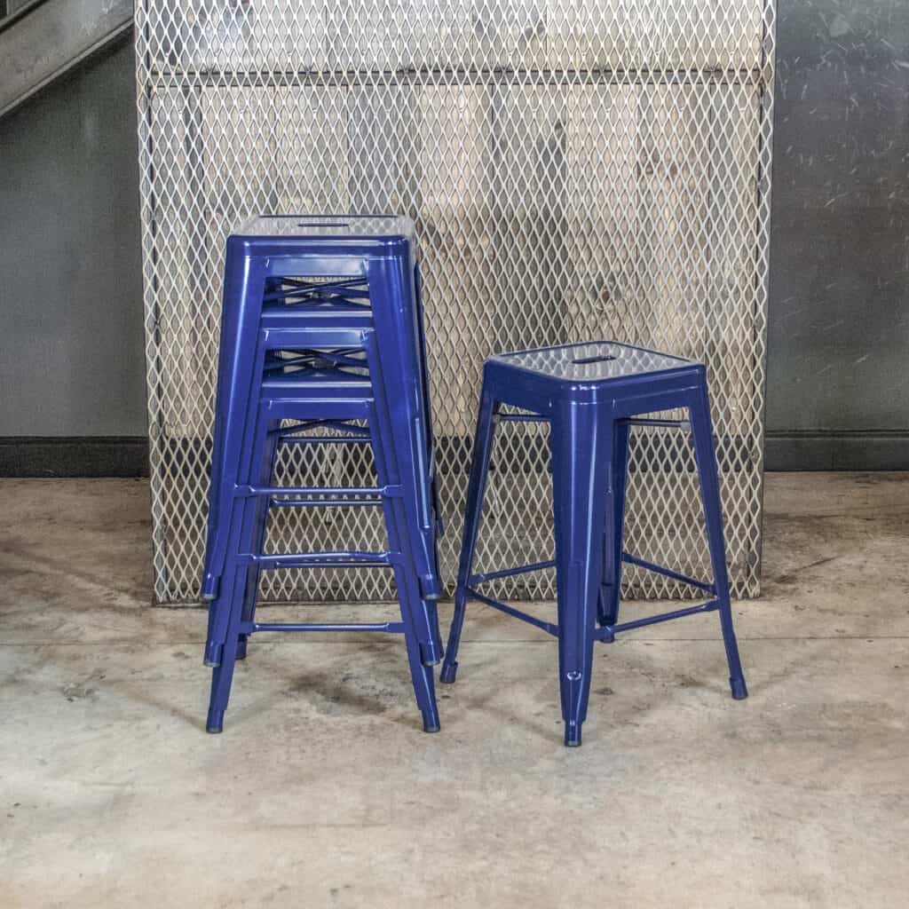 Blue Metal Loft Bar Stools