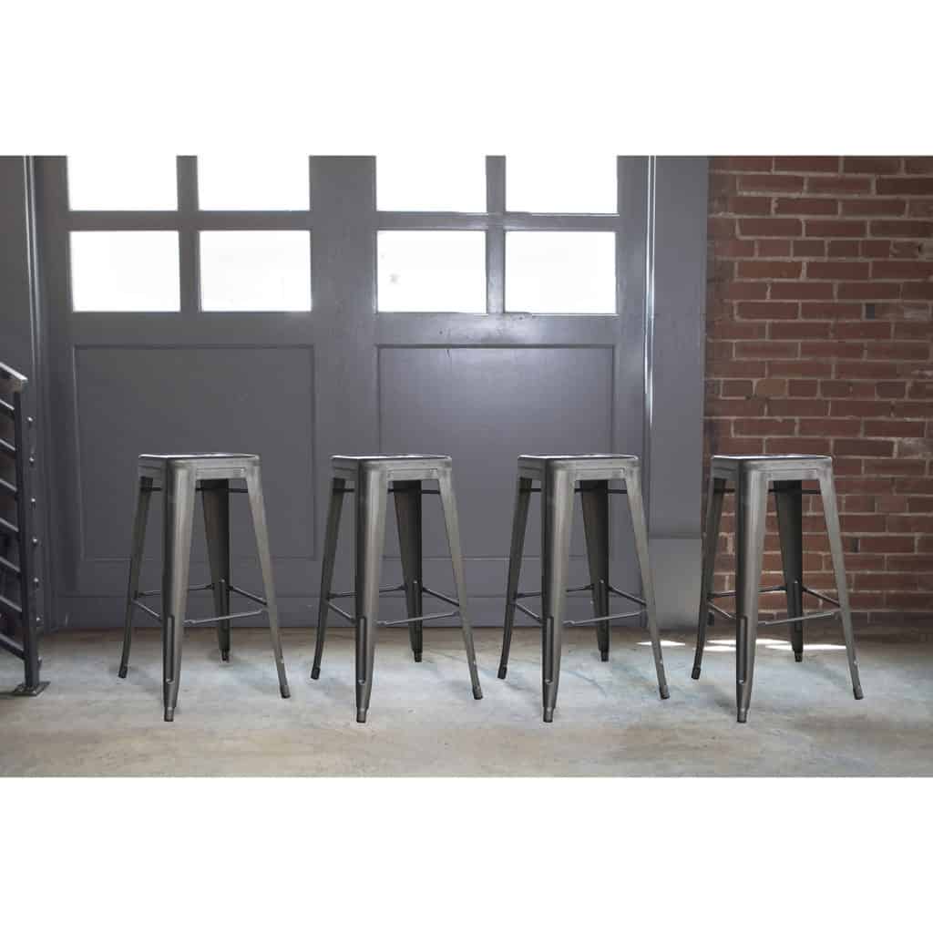 Gunmetal Silver Bar Stool